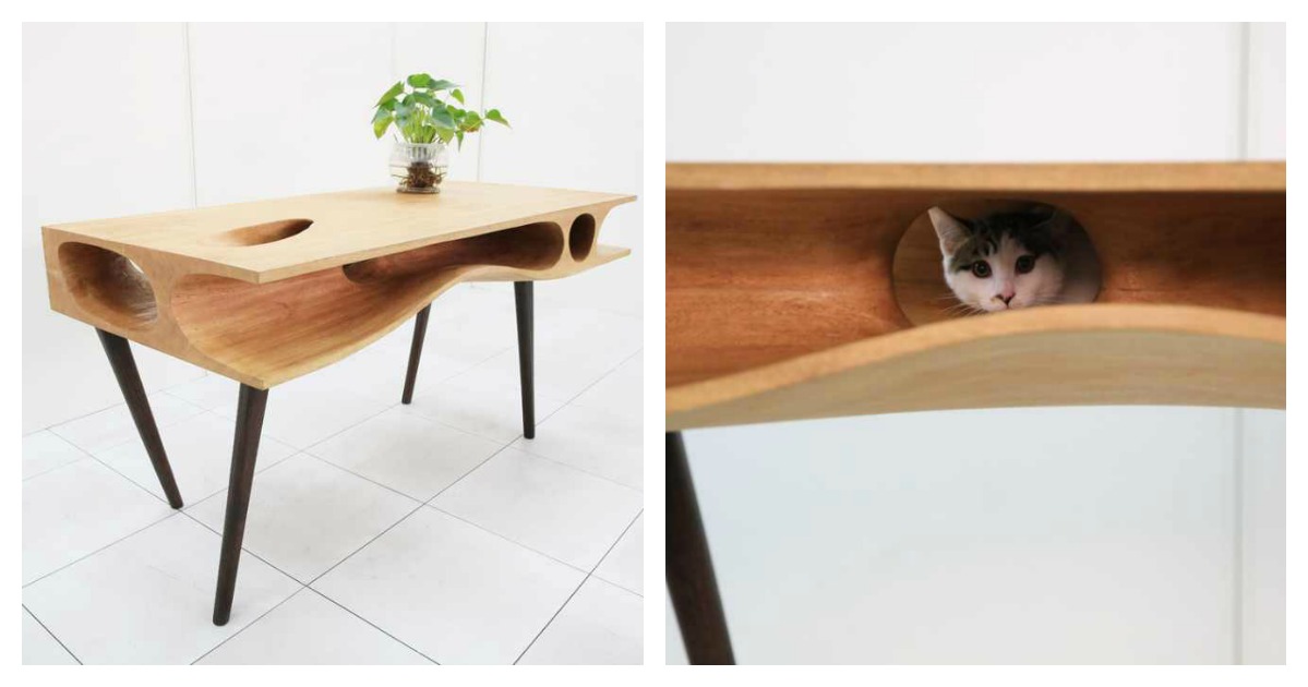 The Perfect Table For All Cat's Curiousity: CATable by Ruan Hao | Catlov