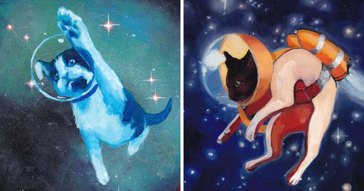 "When I Get Tired Of Making Serious Art I Paint Cats In Space" | Catlov